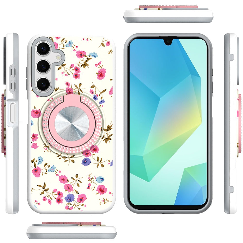 Samsung A16 5G Metal Diamond CD Pattern Design Matte Finished Hybrid w ...